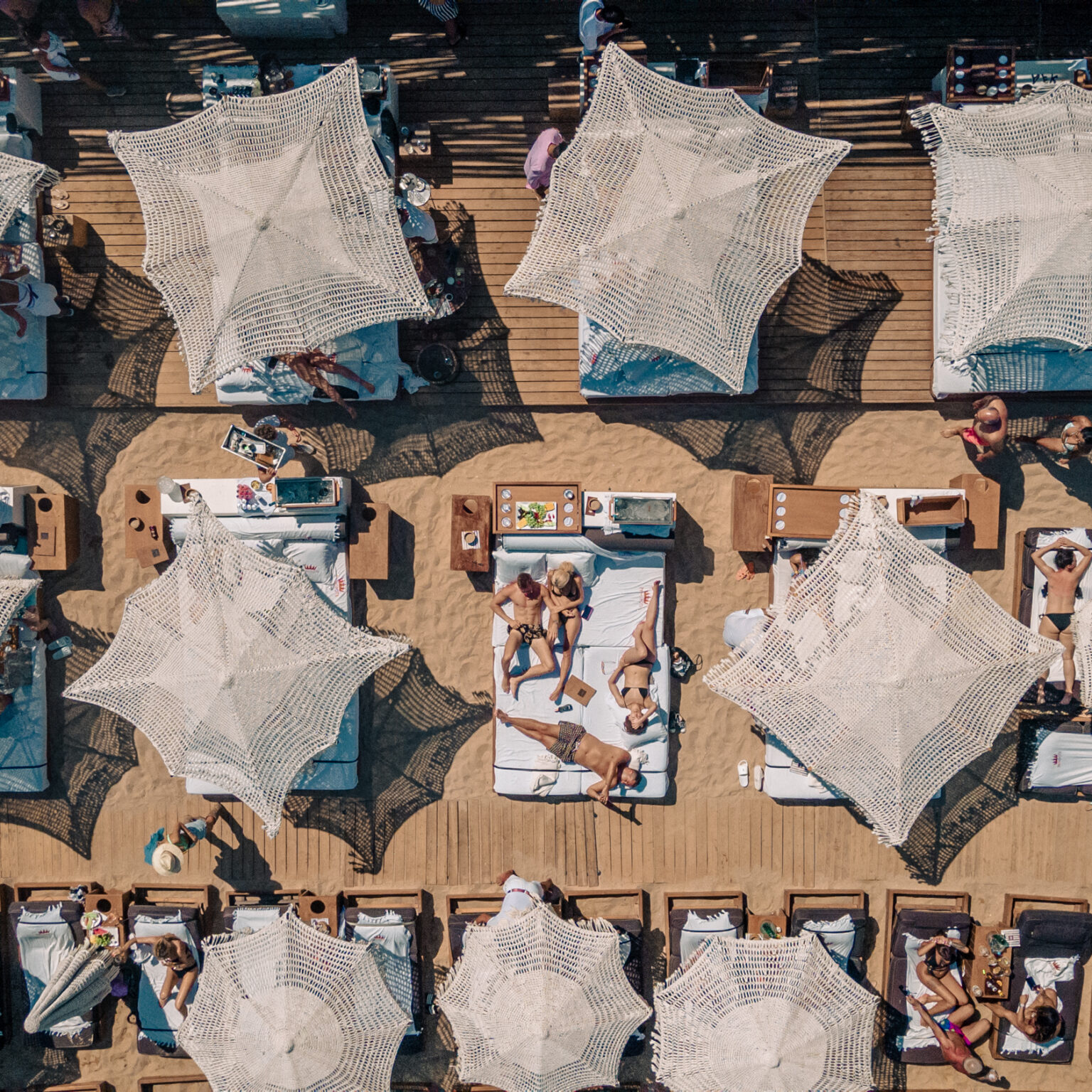 Τhe beach at Principote beach club in Mykonos